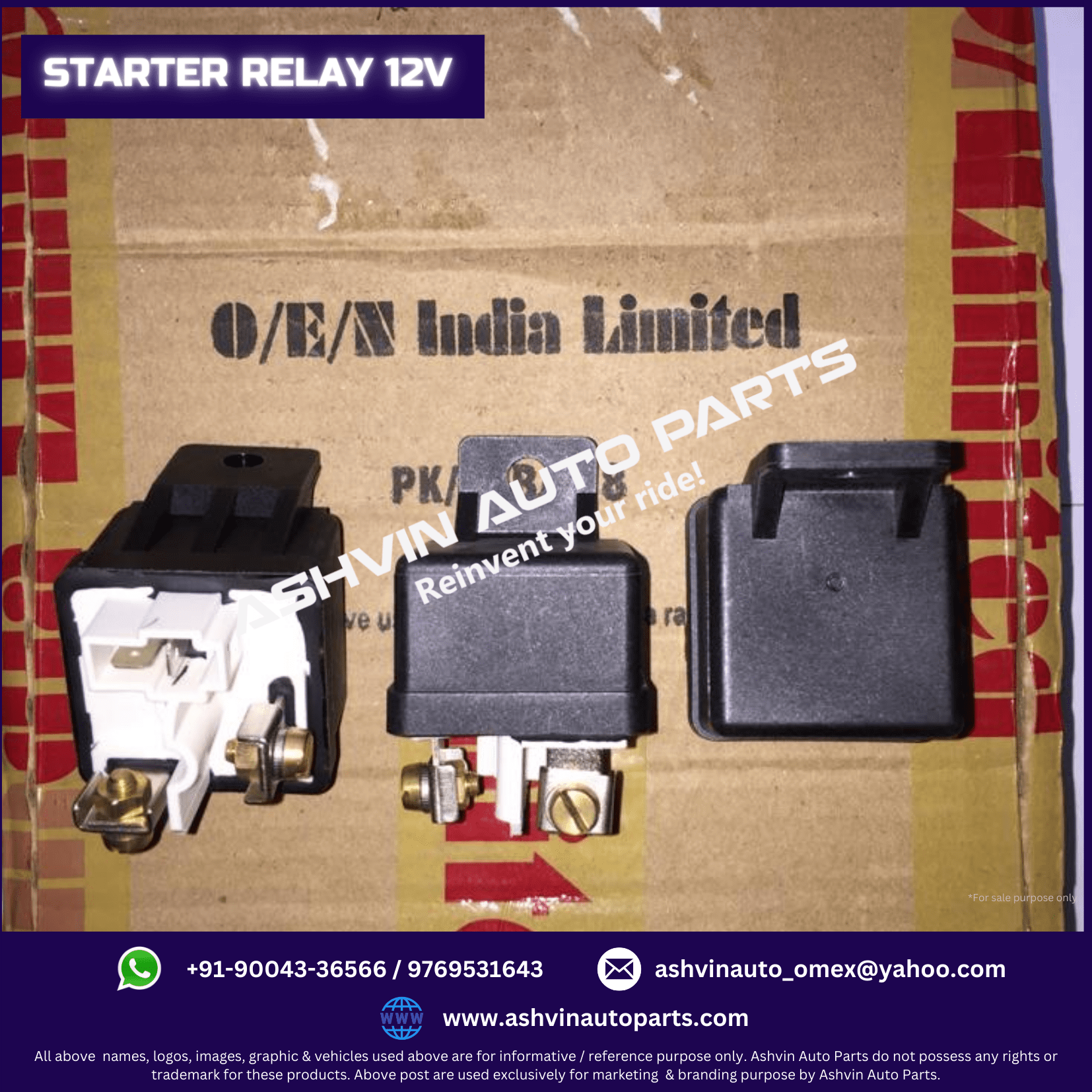 841-1A-12-T1 OEN ACC RELAY 12V - Ashvin Auto Parts