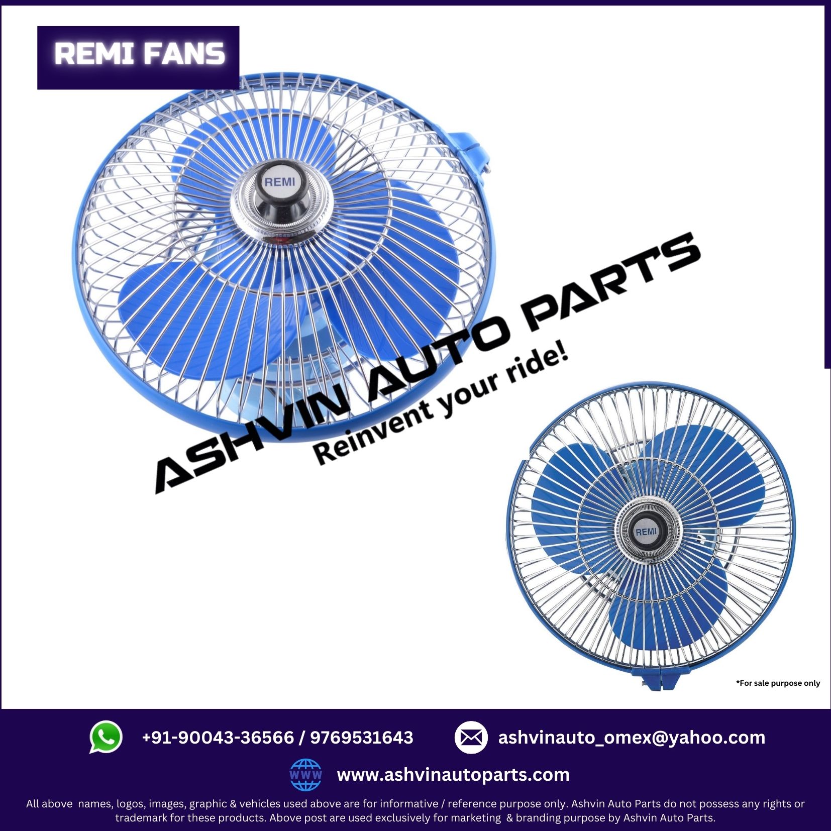 REMI 150MM BLDC FACE FAN (6 INCH) - Ashvin Auto Parts