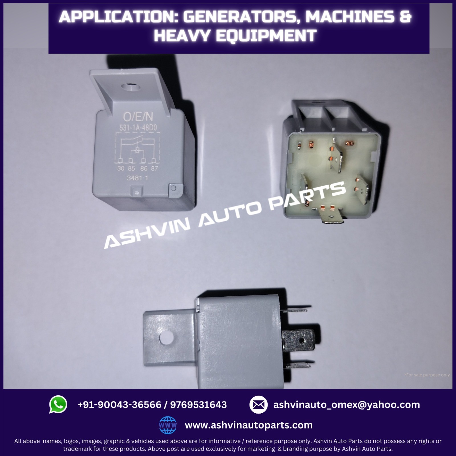 531-1A-48D0 OEN RELAY APPLICATION FOR GENERATORS, MACHINES & HEAVY ...
