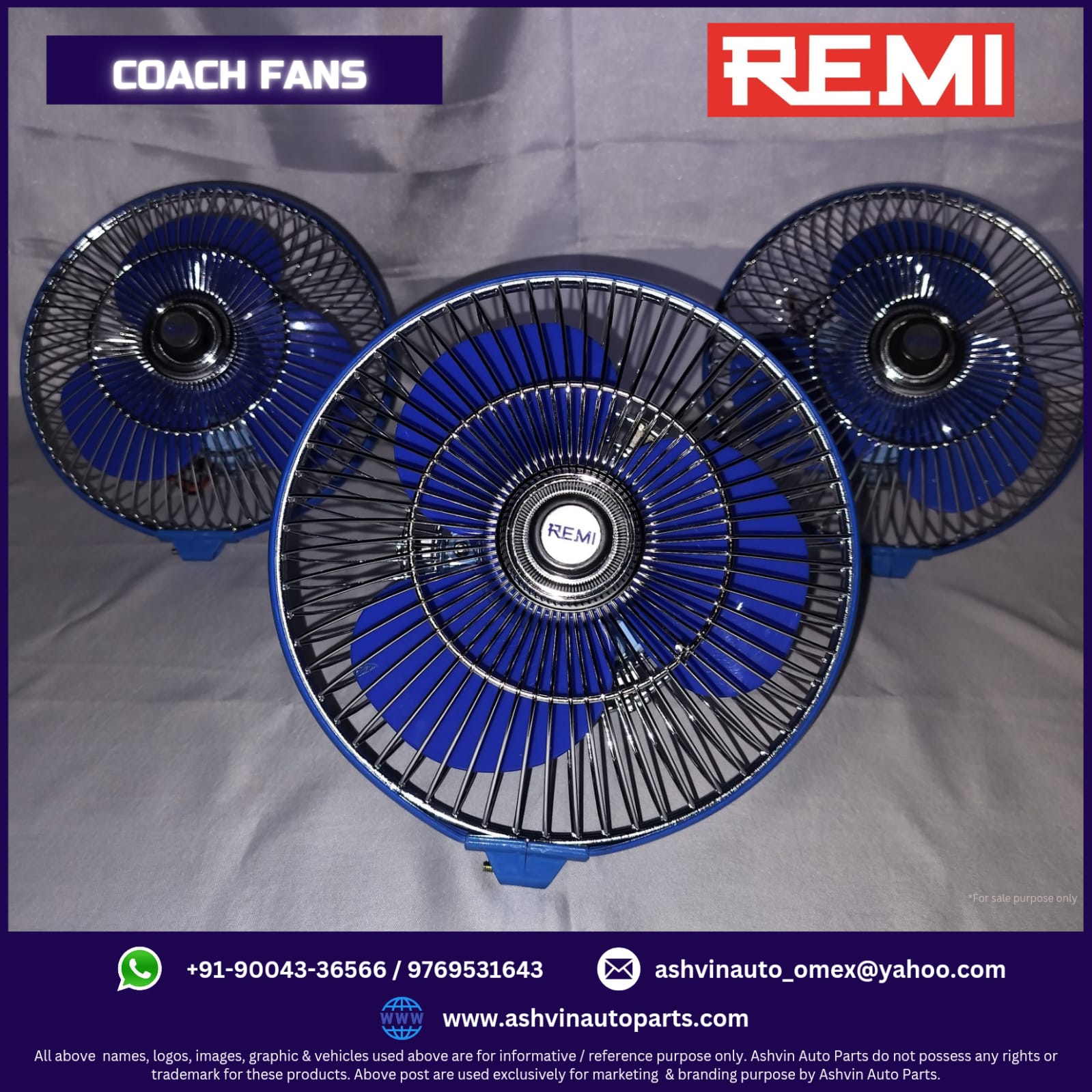 REMI 150MM MINI OSCILLATING CAR FAN - Ashvin Auto Parts