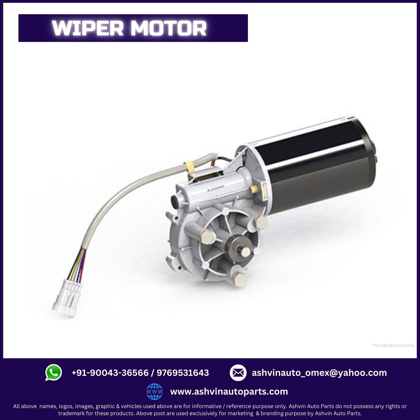 Eicher Pro Bus Wiper Motor - Ashvin Auto Parts